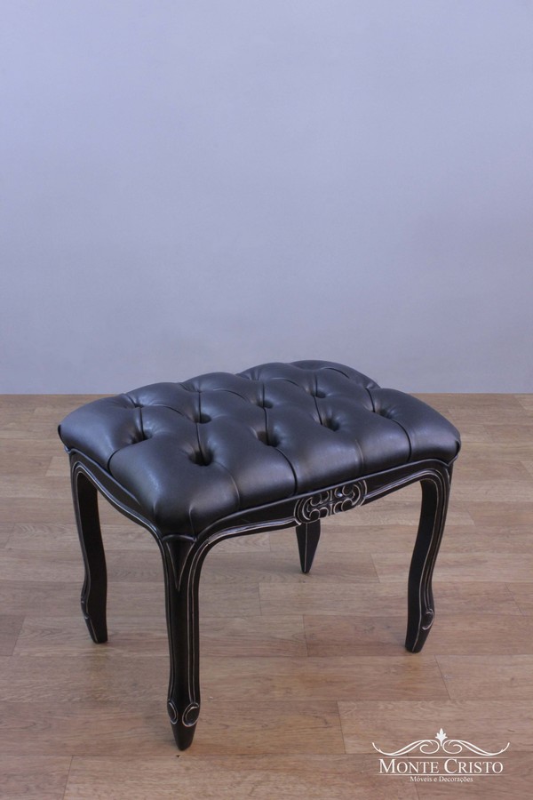 Puffs: Puff Luís XV preto provençal